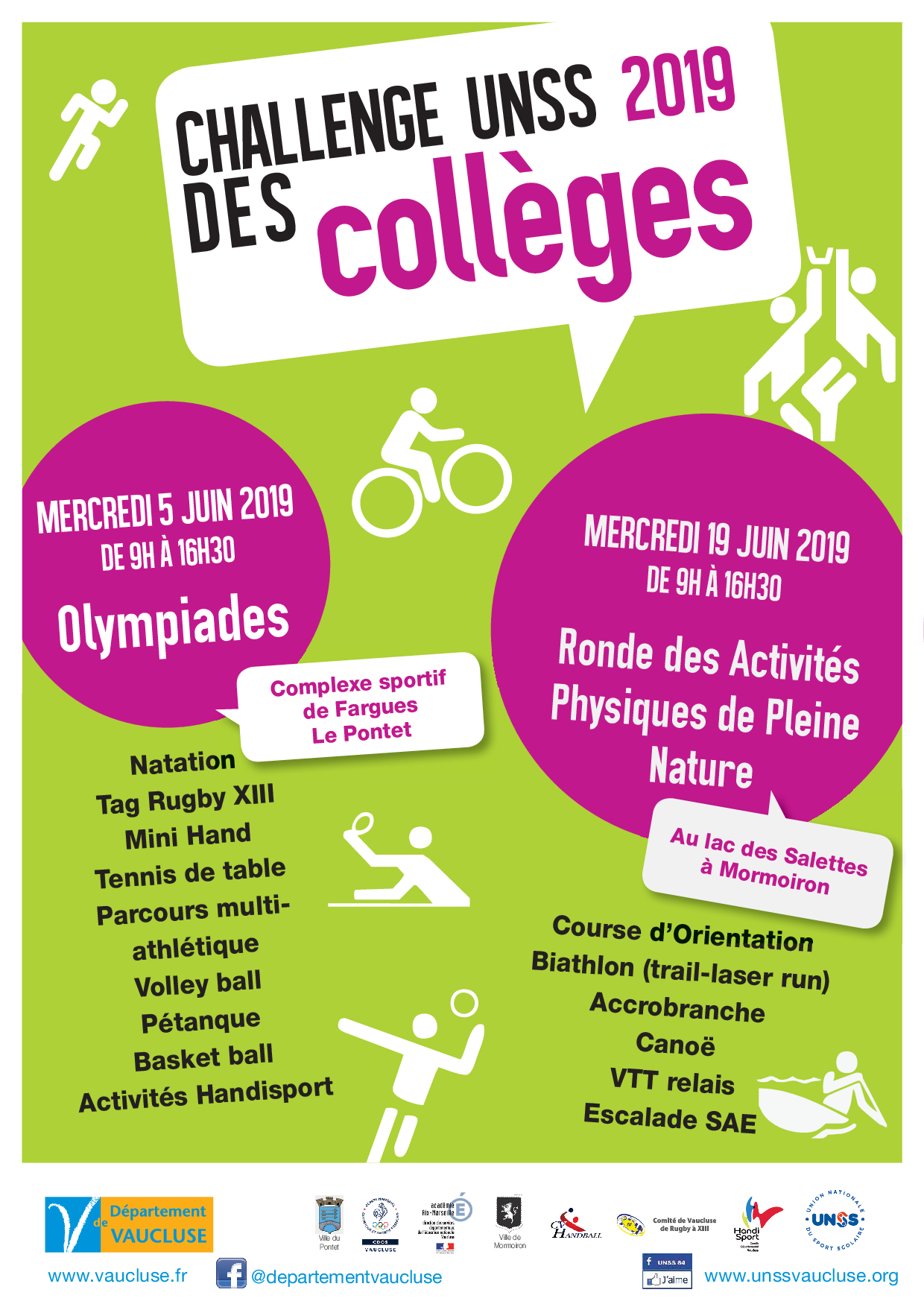 Challenge UNSS des collèges 2019 | UNSS Vaucluse